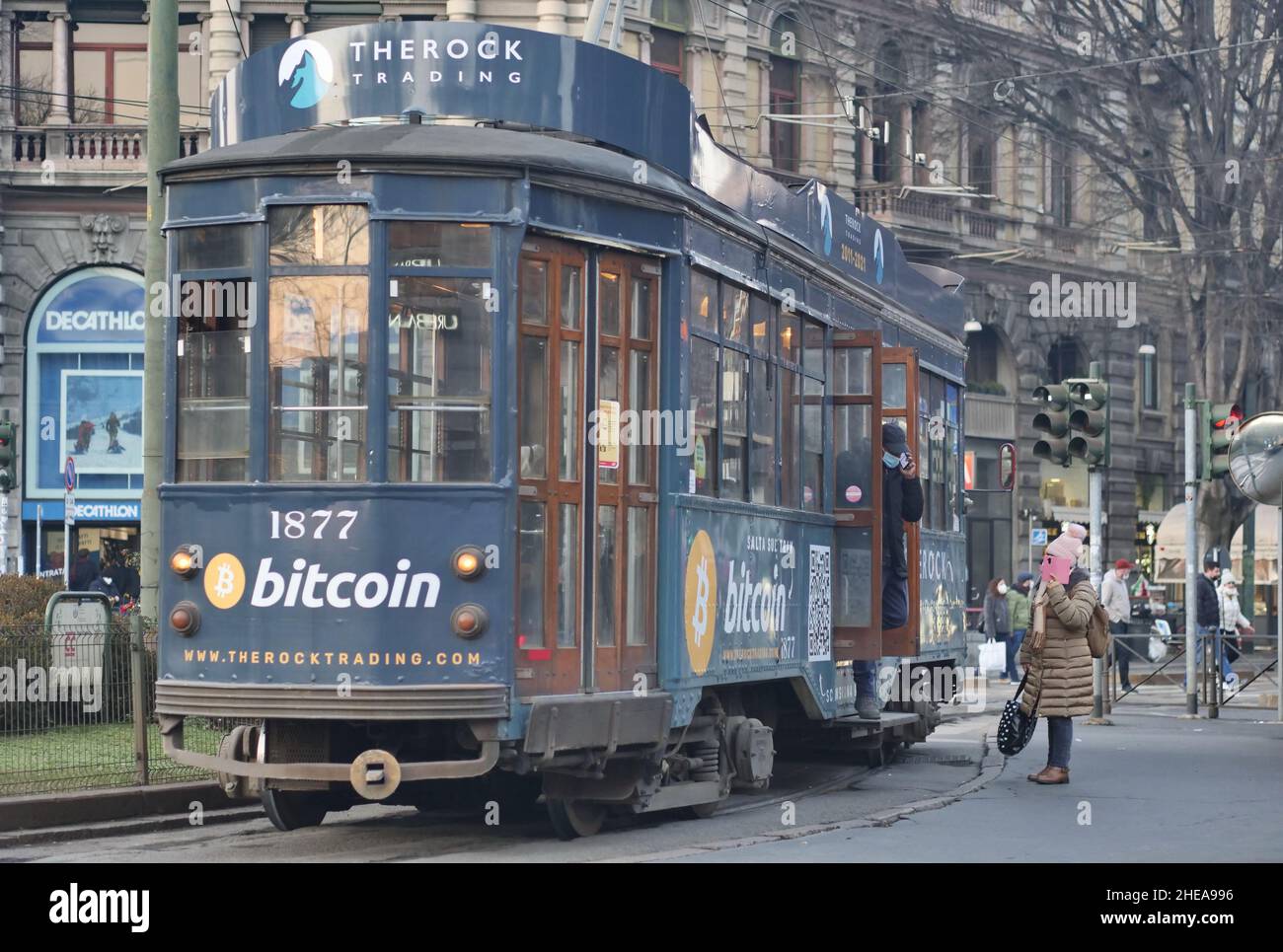 Historic tram in Milan. Milan transportation system carries 2 million ...