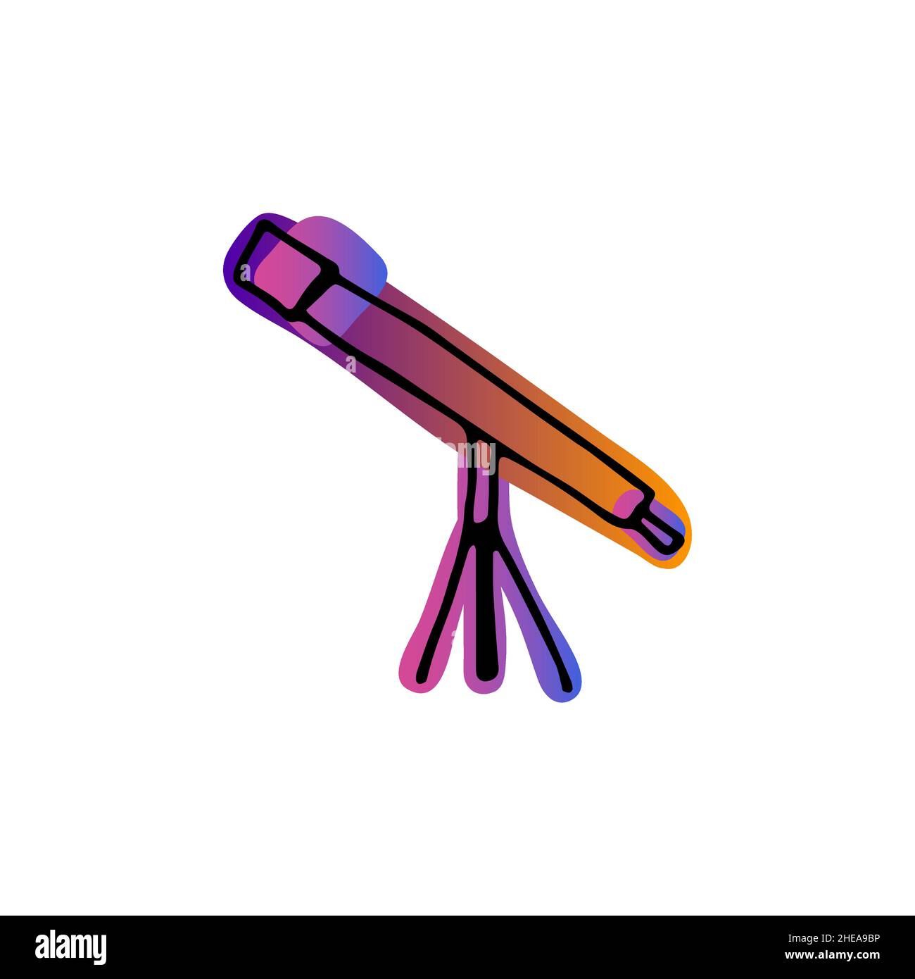 Doodle telescopes image. Neon Color scope isolated on white background ...