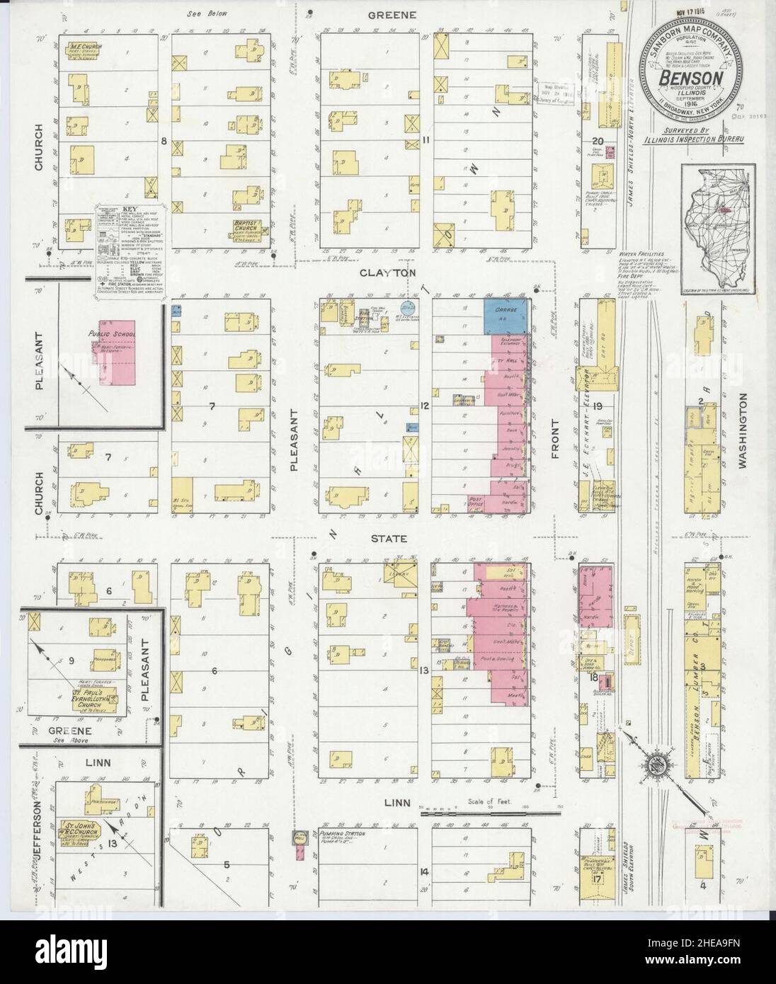 Benson county map hi-res stock photography and images - Alamy