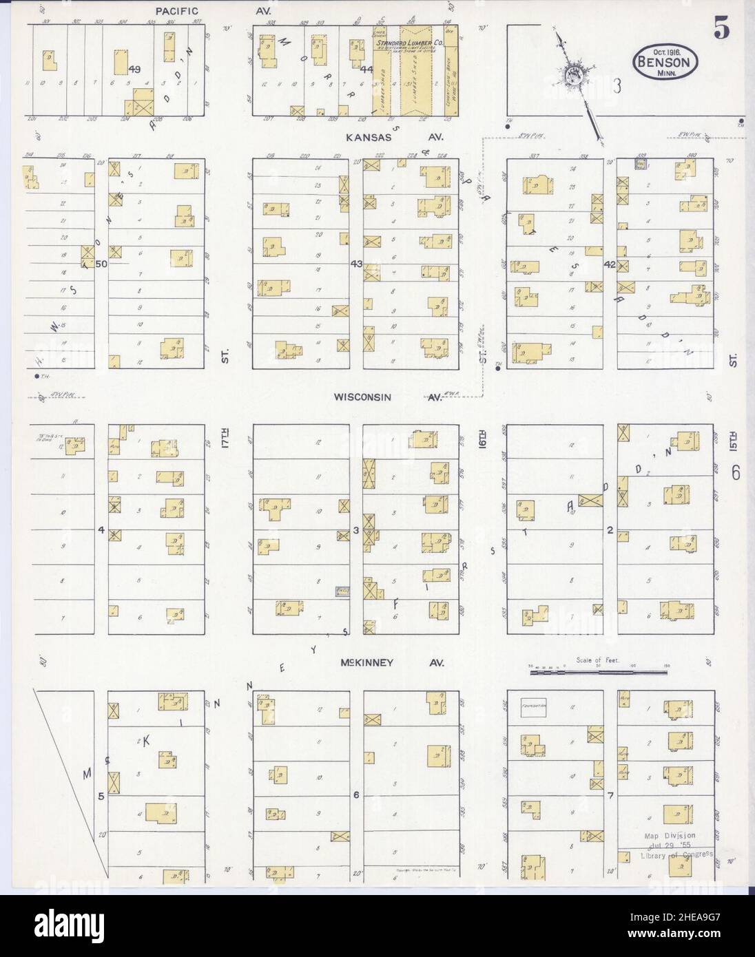 Sanborn Fire Insurance Map from Benson, Swift County, Minnesota Stock ...