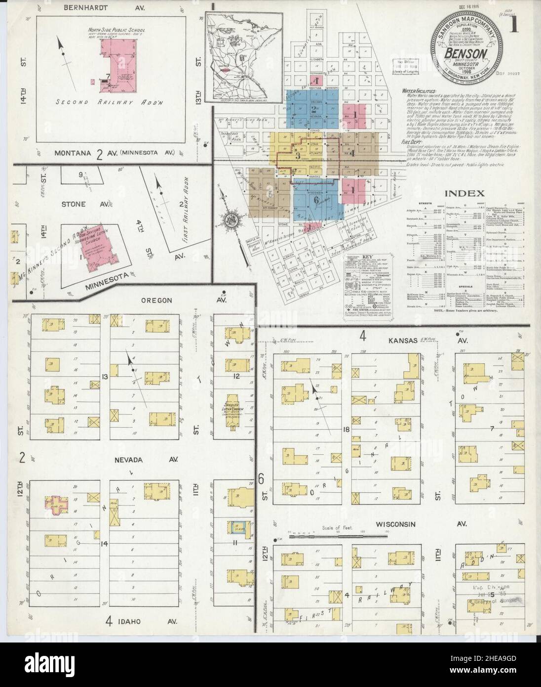 Benson county map hi-res stock photography and images - Alamy