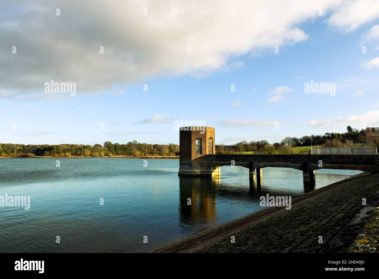 Fresh water supply in a uk reservior collecting clean water to service ...