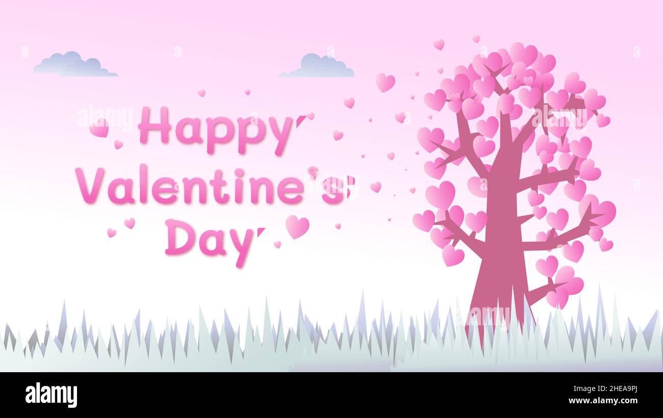 Cute Valentine's Day Banner With Editable Text Style. Greeting Card ...