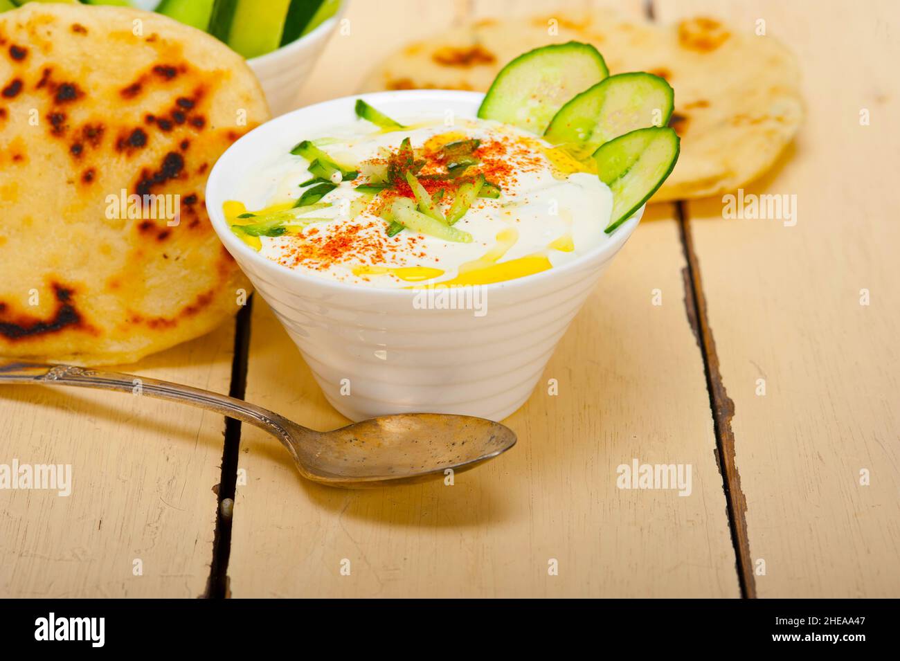 Arab middle east salatit laban wa kh’yar Khyar Bi Laban goat yogurt and ...