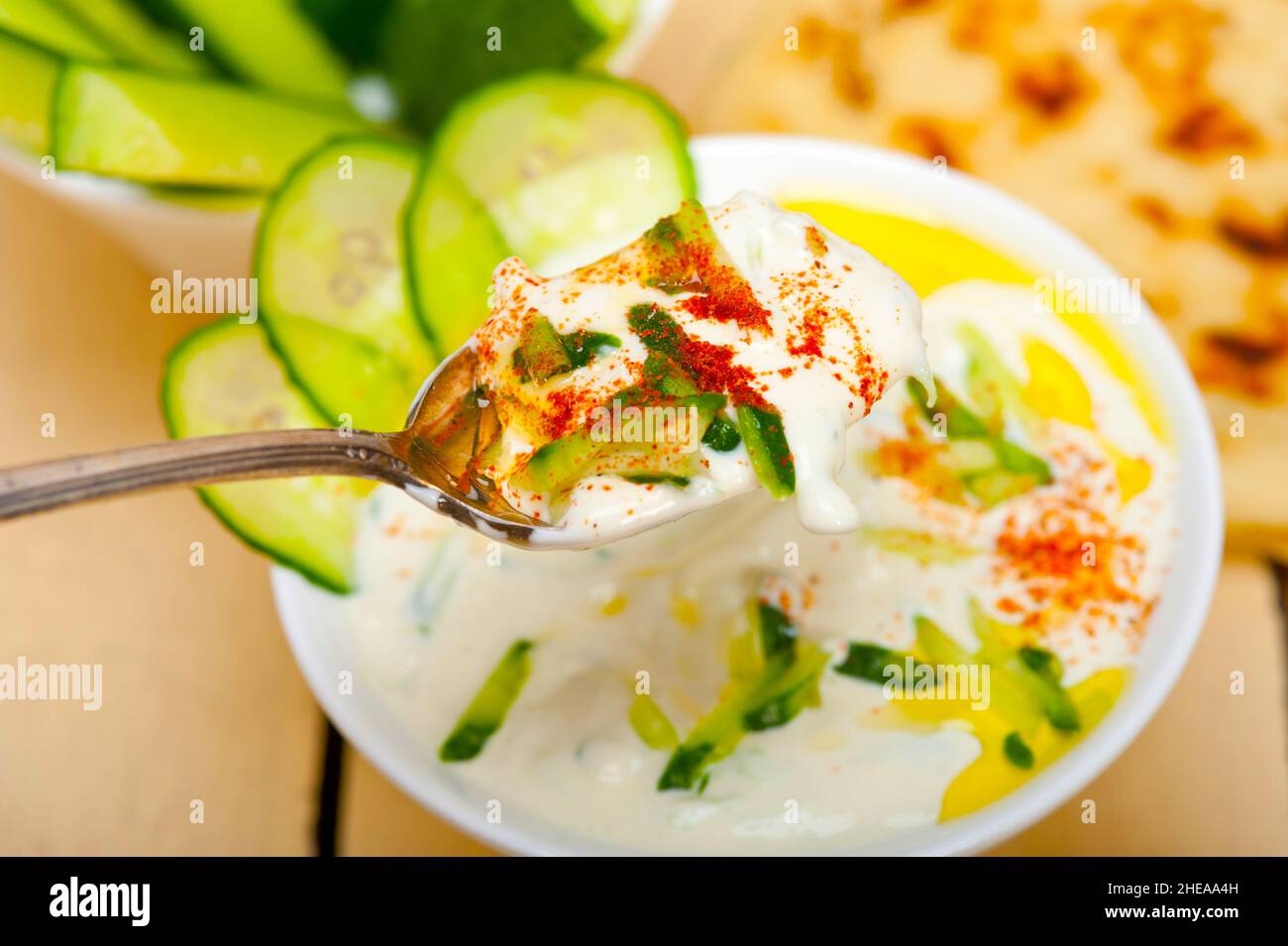 Arab middle east salatit laban wa kh’yar Khyar Bi Laban goat yogurt and ...