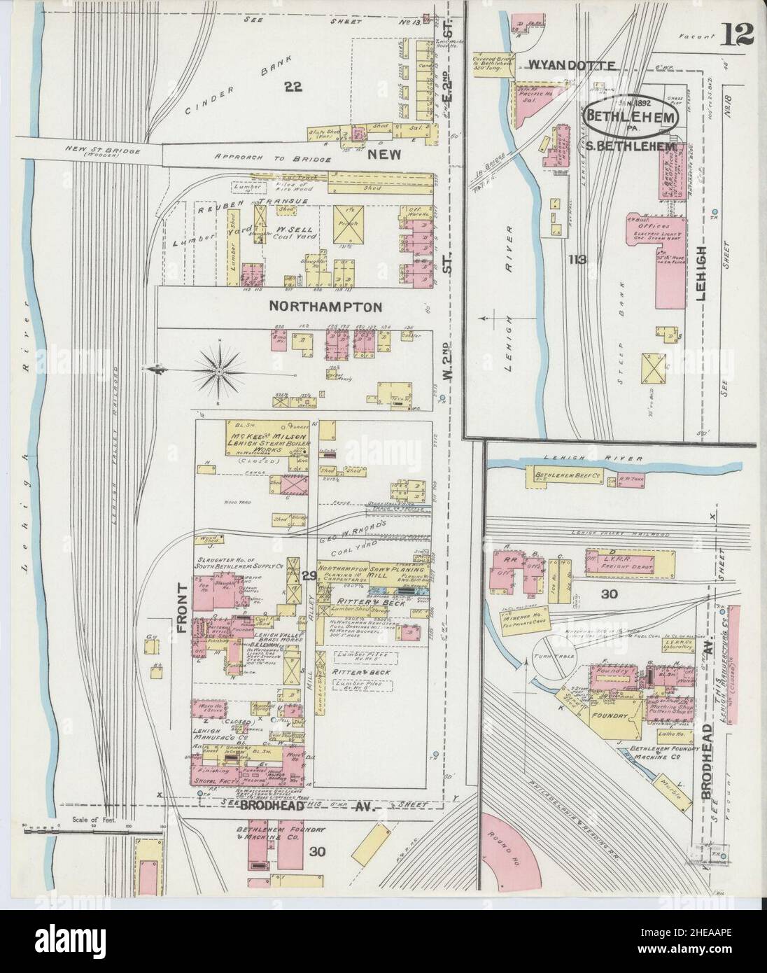 Sanborn Fire Insurance Map from Bethlehem, Northampton And Lehigh ...