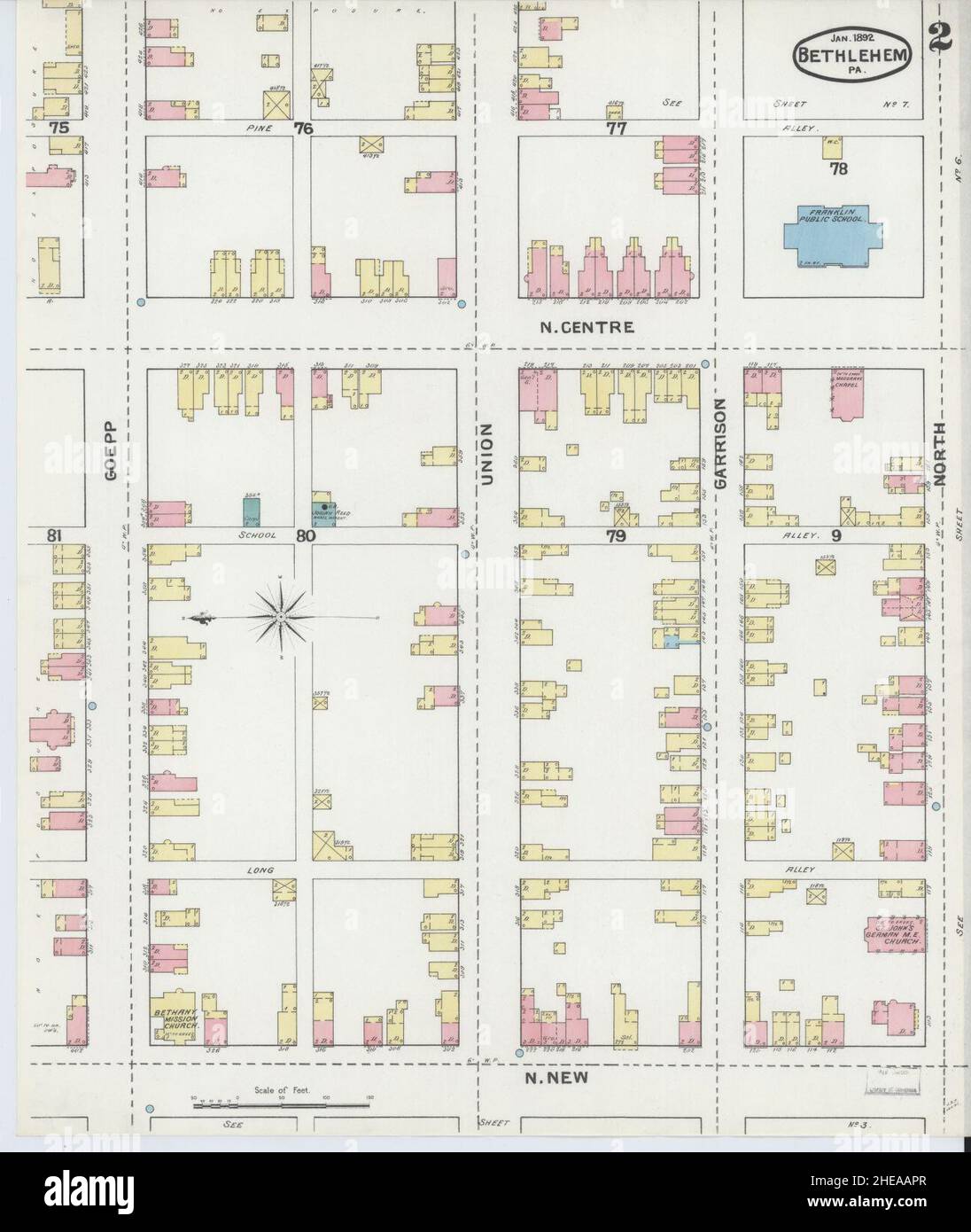 Map of bethlehem pennsylvania hi-res stock photography and images - Alamy