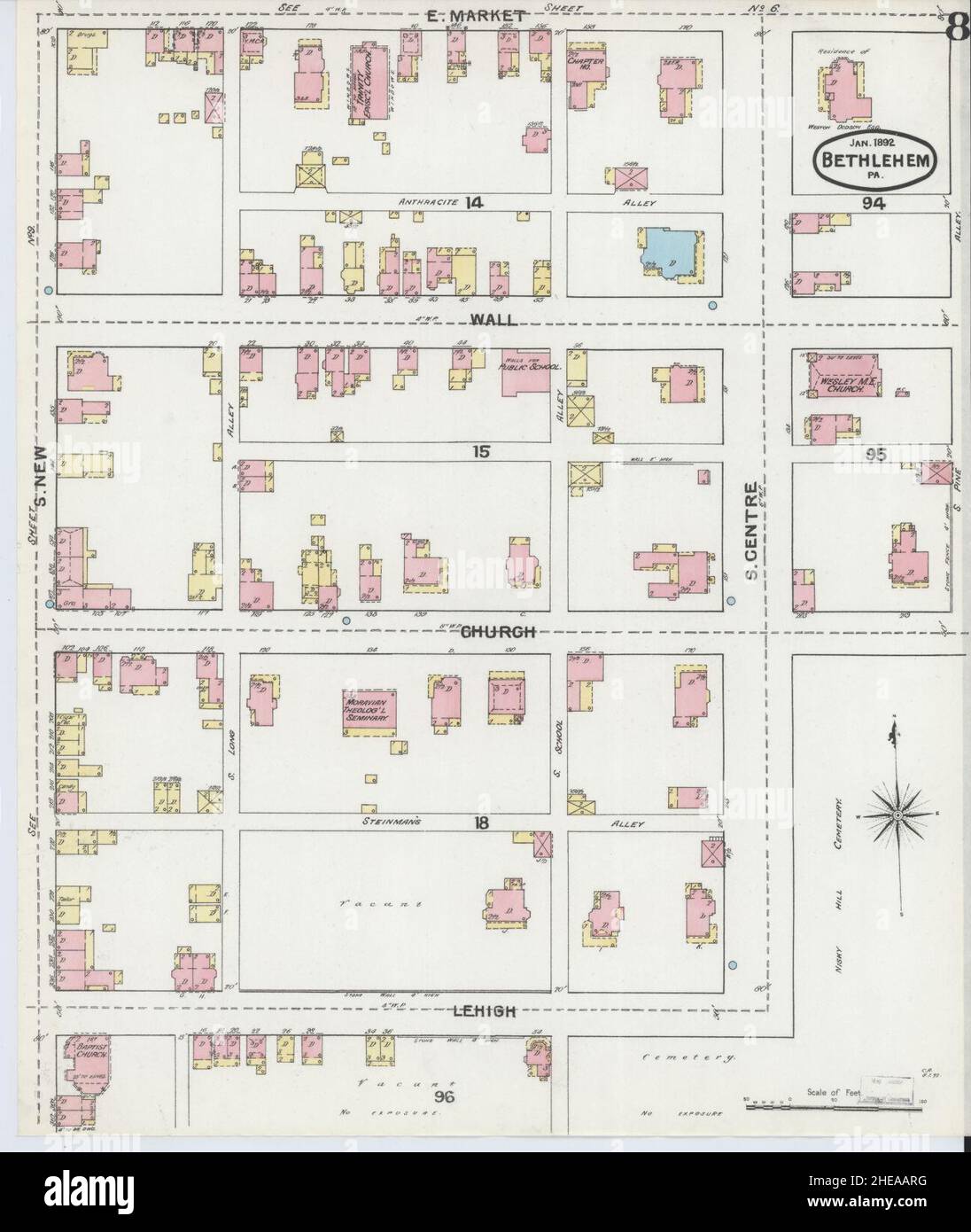 Bethlehem pennsylvania map hi-res stock photography and images - Alamy