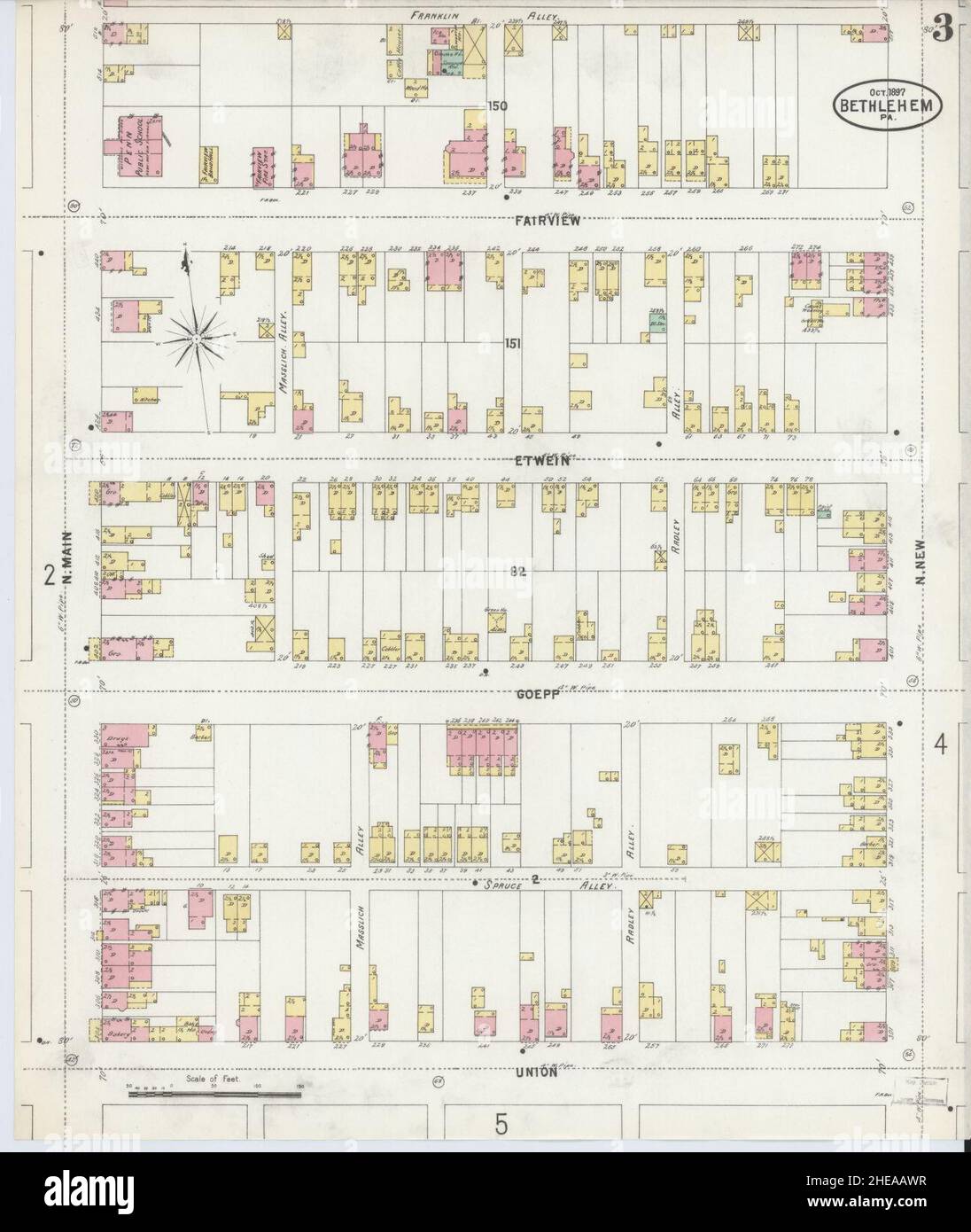 Sanborn Fire Insurance Map from Bethlehem, Northampton And Lehigh ...