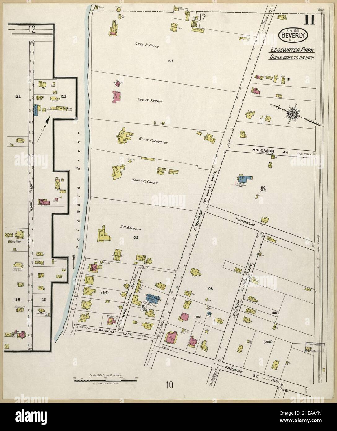 Sanborn Fire Insurance Map from Beverly, Burlington County, New Jersey ...