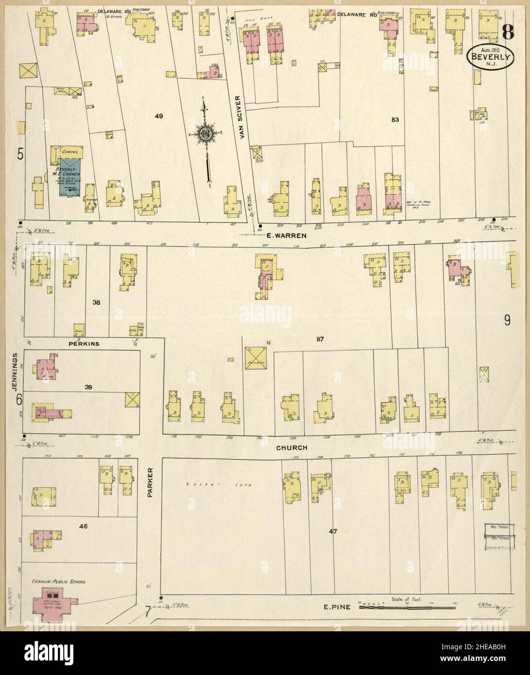 Sanborn Fire Insurance Map from Beverly, Burlington County, New Jersey ...