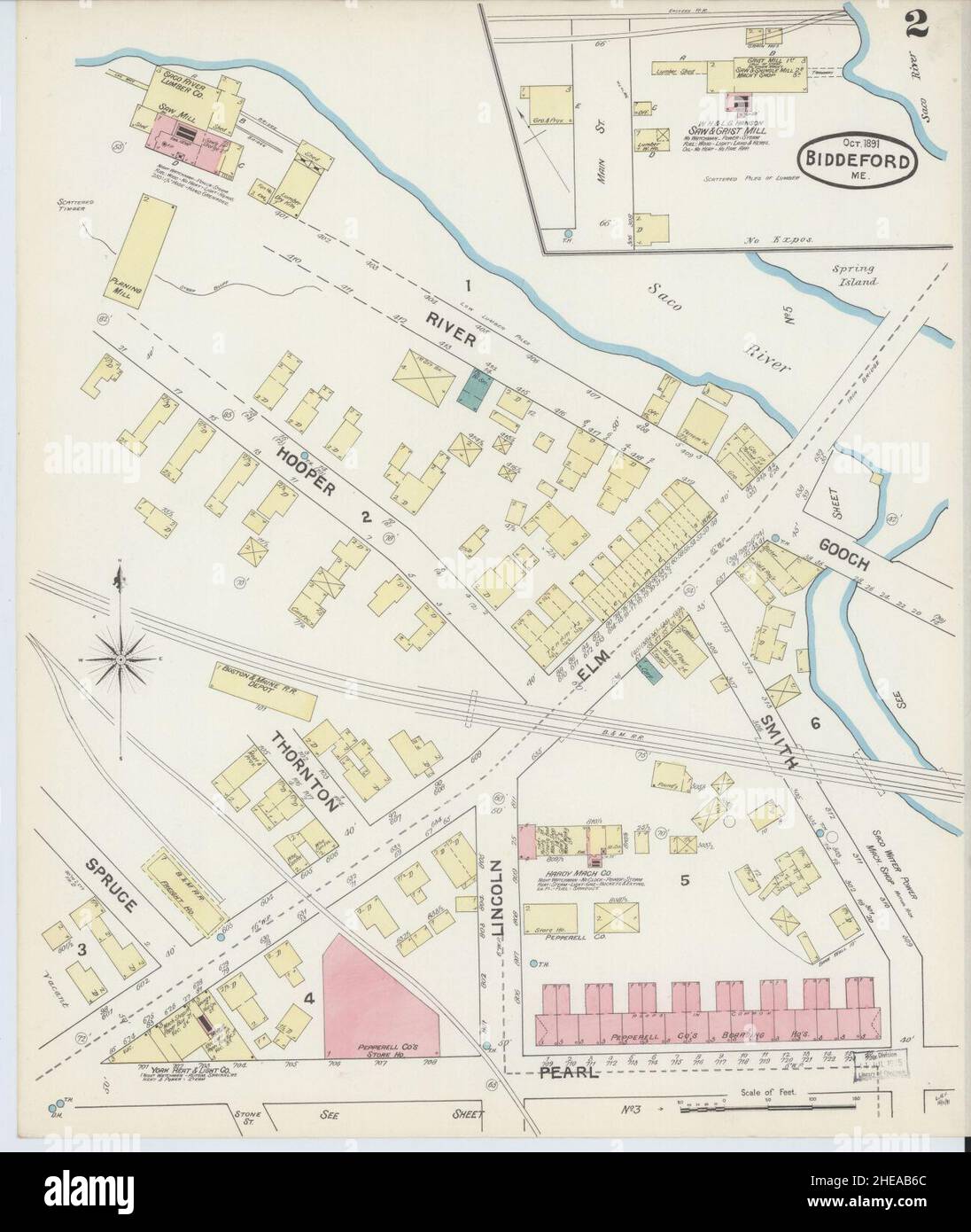 Map of biddeford hi-res stock photography and images - Alamy