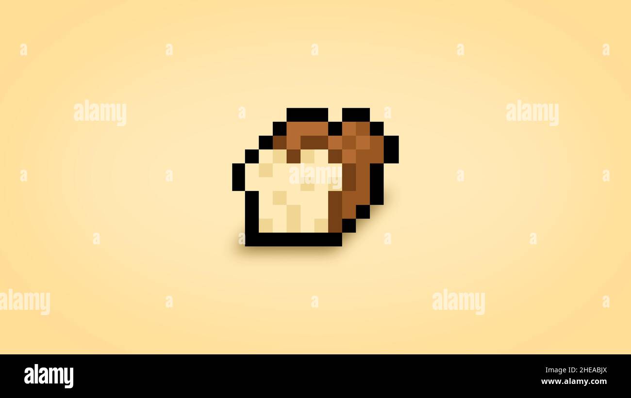 Pixel 8 bit loaf of bread background - high res wallpaper Stock Photo ...