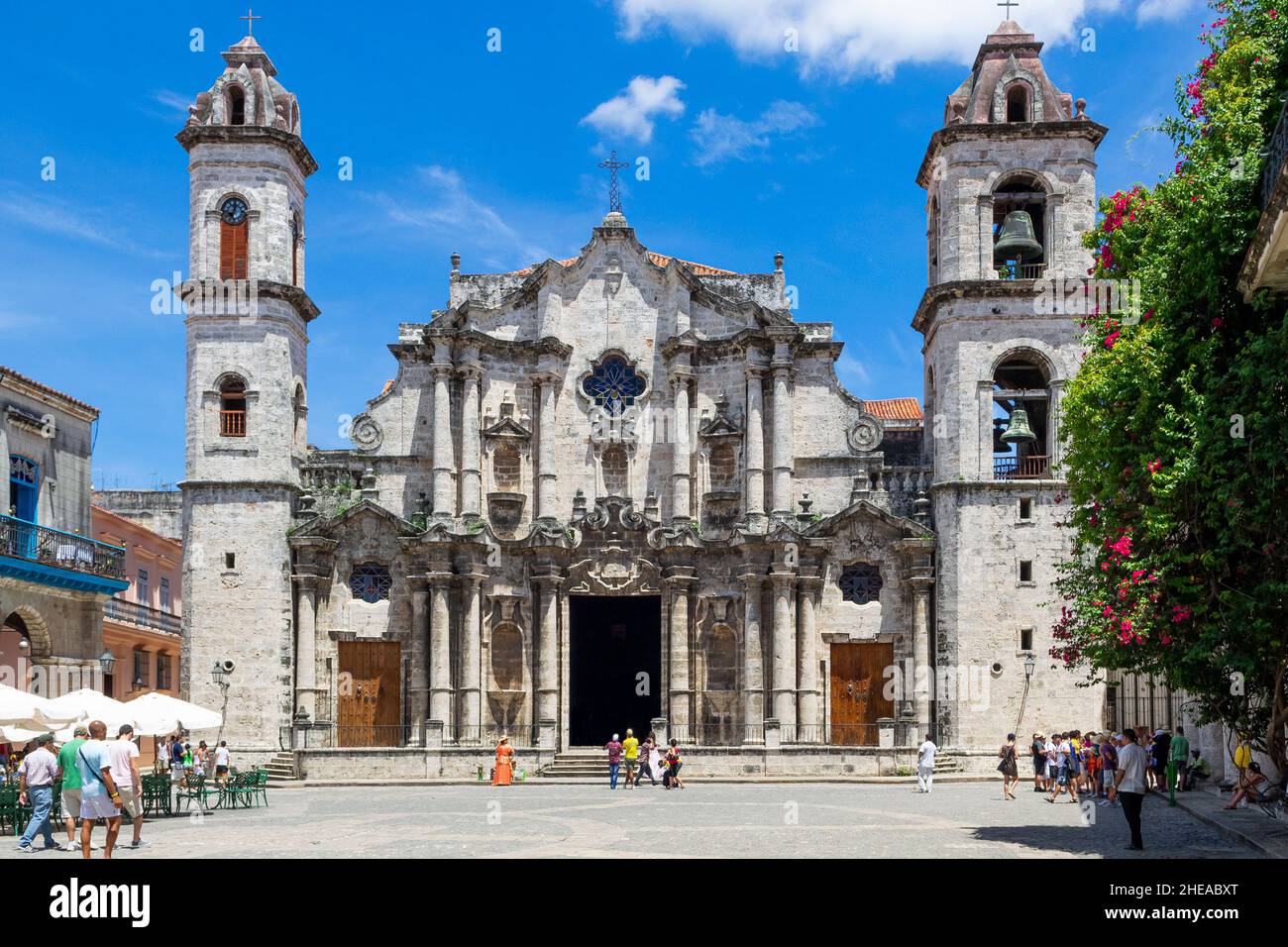 Cathedral of Havana at Cuba. The Church of St. Christopher. The ...