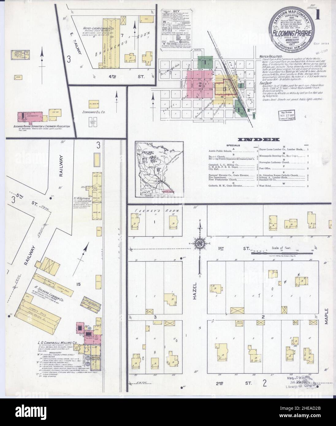Sanborn Fire Insurance Map from Blooming Prairie, Steele County ...