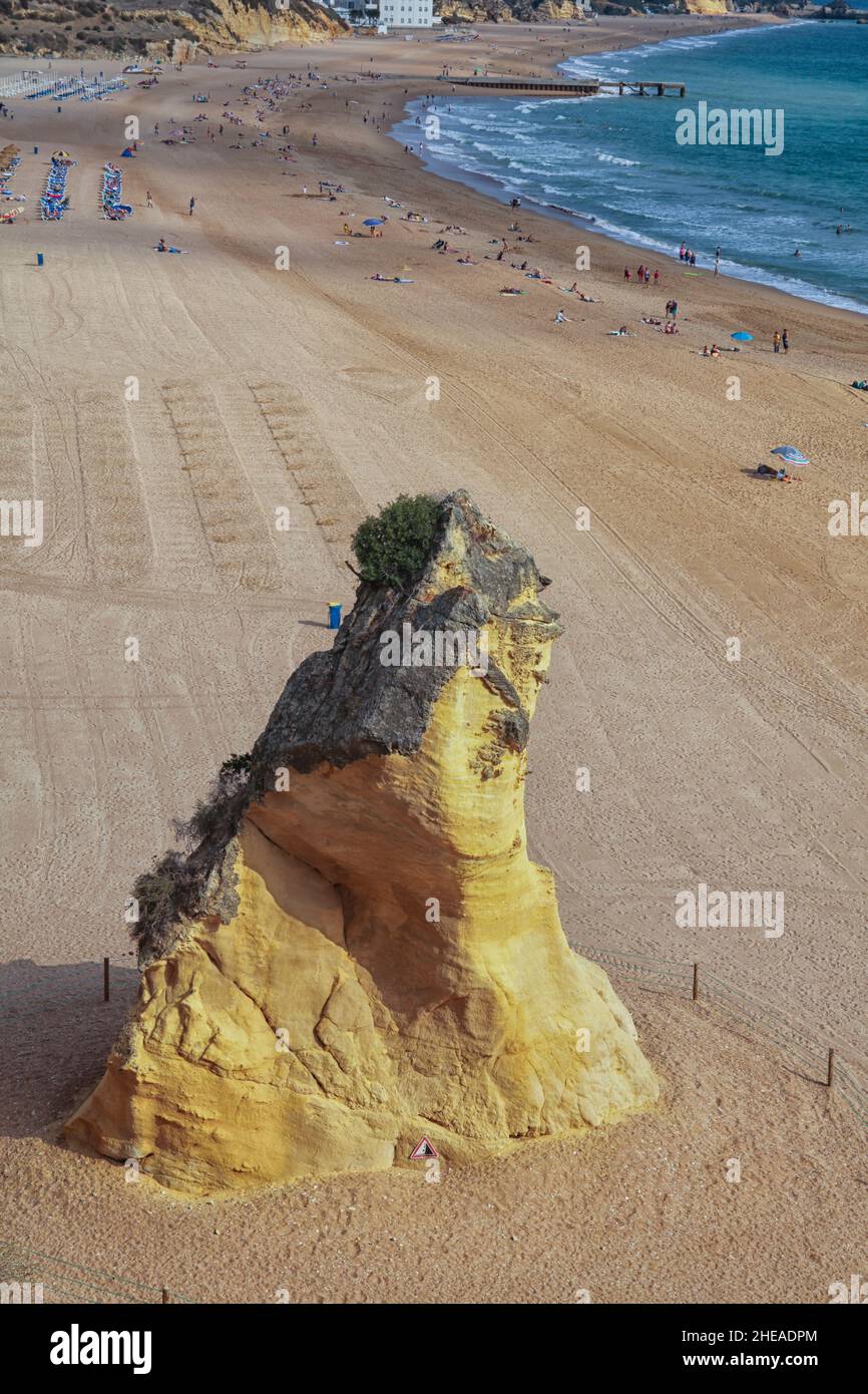 Rock on the beach of Albufeira Stock Photo - Alamy