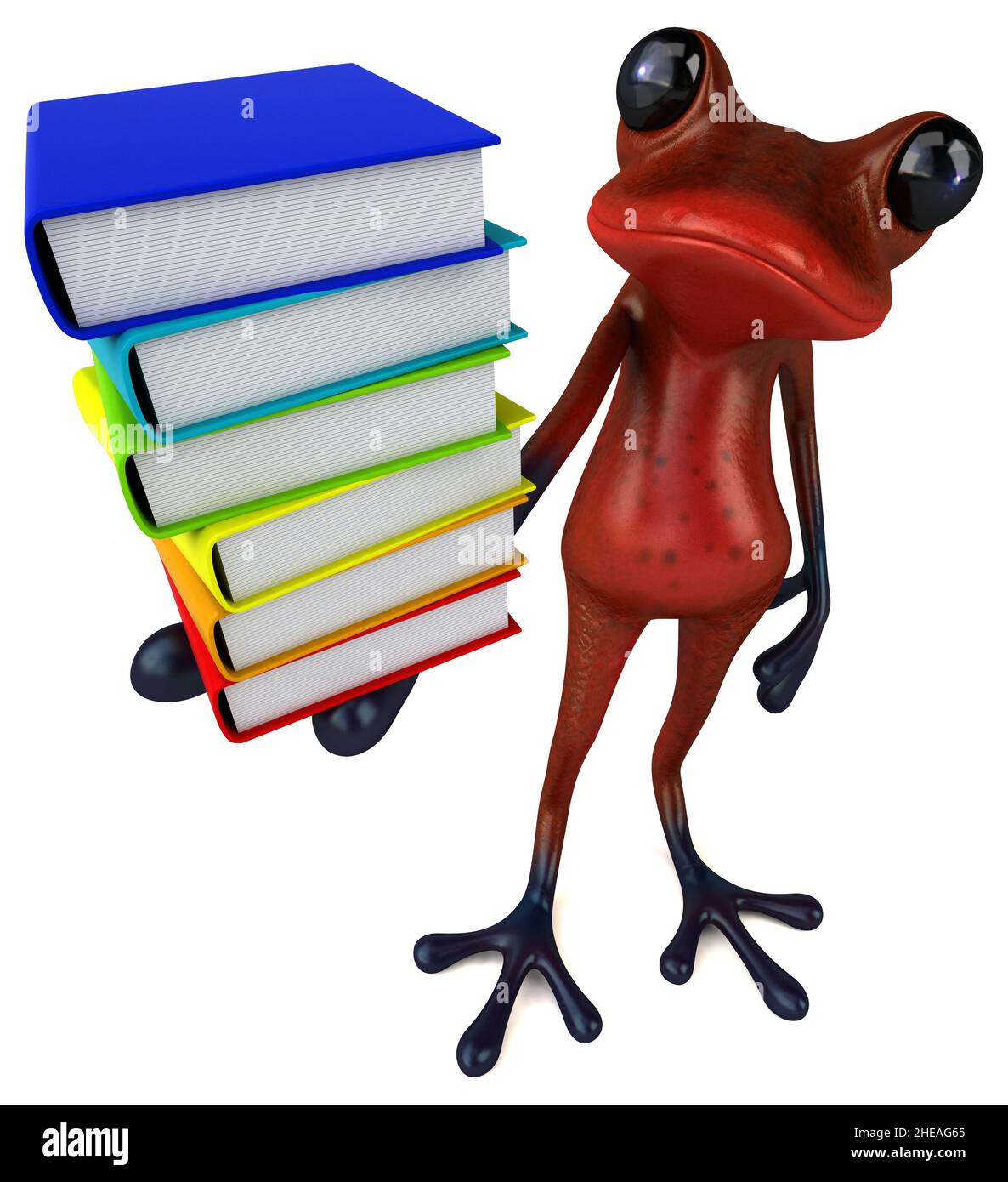 Fun red frog - 3D Illustration Stock Photo - Alamy