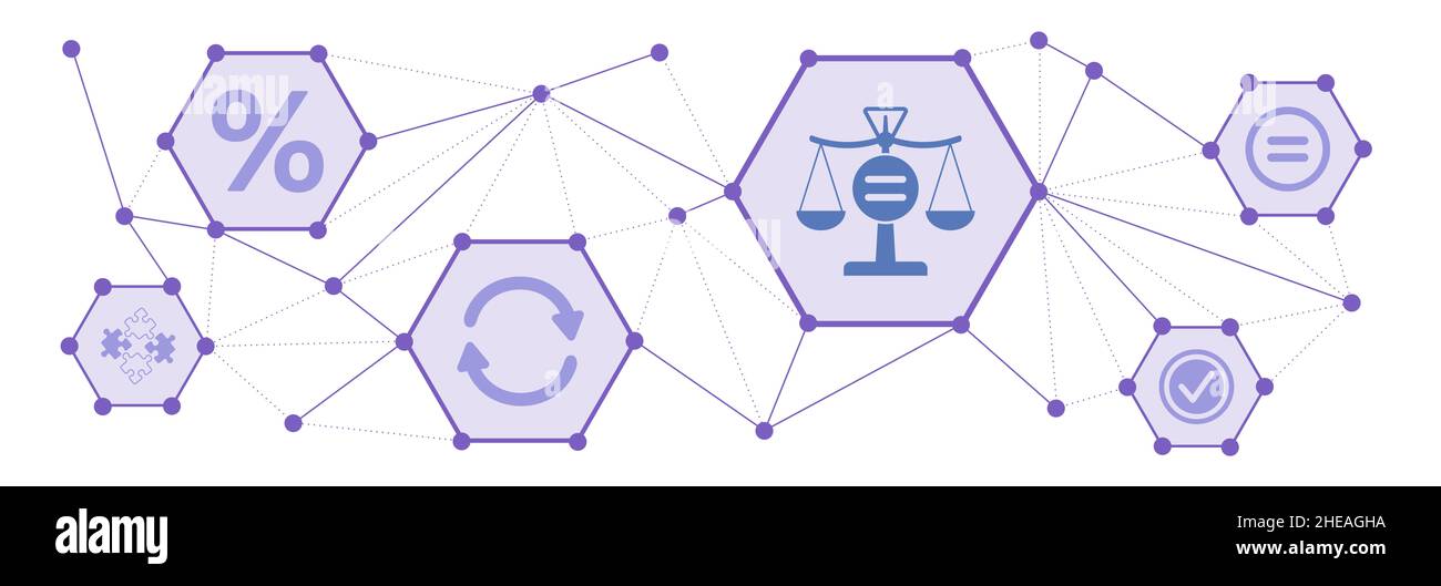 Concept of equality with connected icons Stock Photo - Alamy