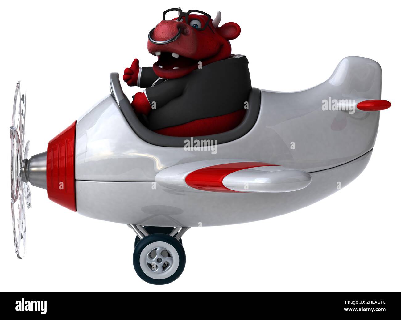Fun red bull - 3D Illustration Stock Photo - Alamy