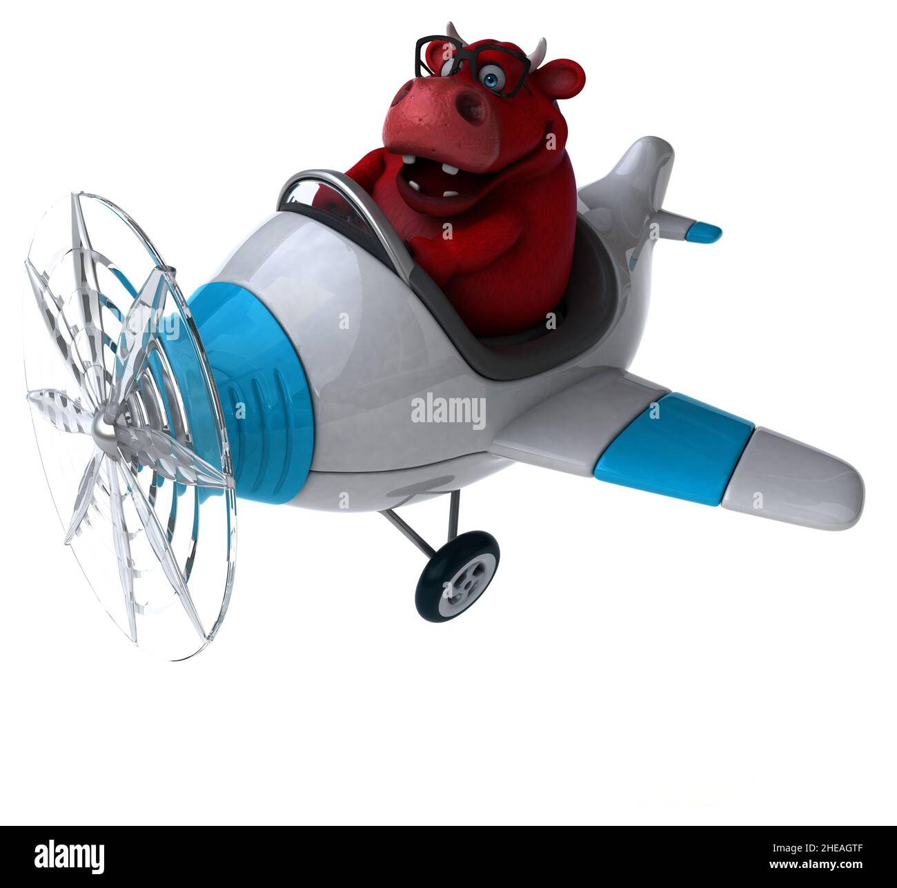 Fun red bull - 3D Illustration Stock Photo - Alamy