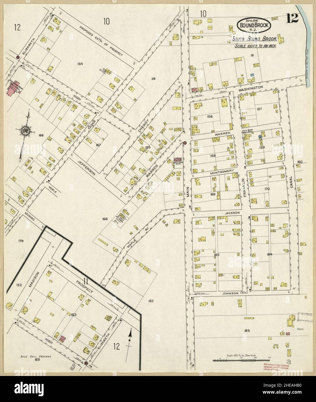 Sanborn Fire Insurance Map from Bound Brook, Somerset County, New ...