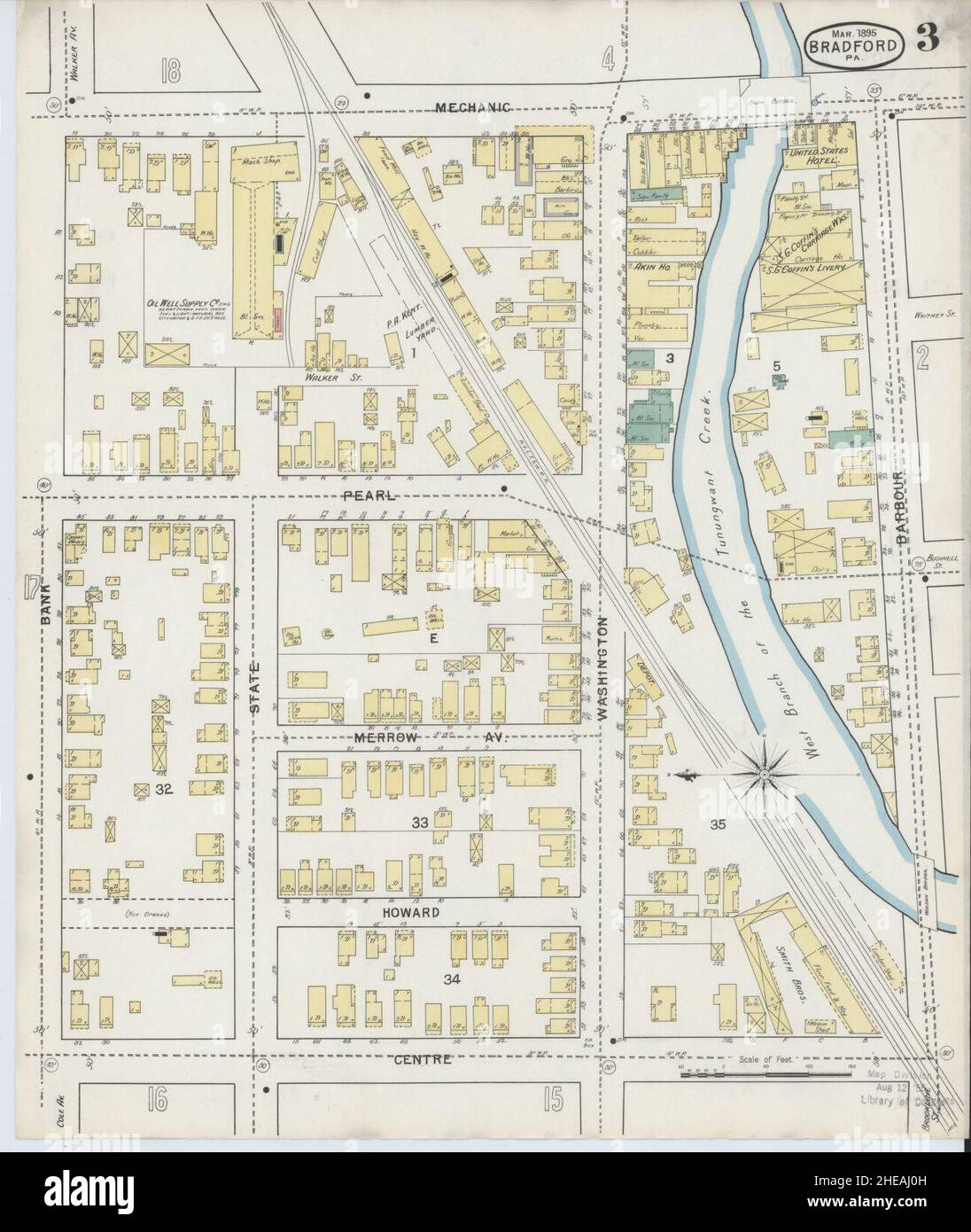 Sanborn Fire Insurance Map from Bradford, McKean County, Pennsylvania Stock Photo - Alamy