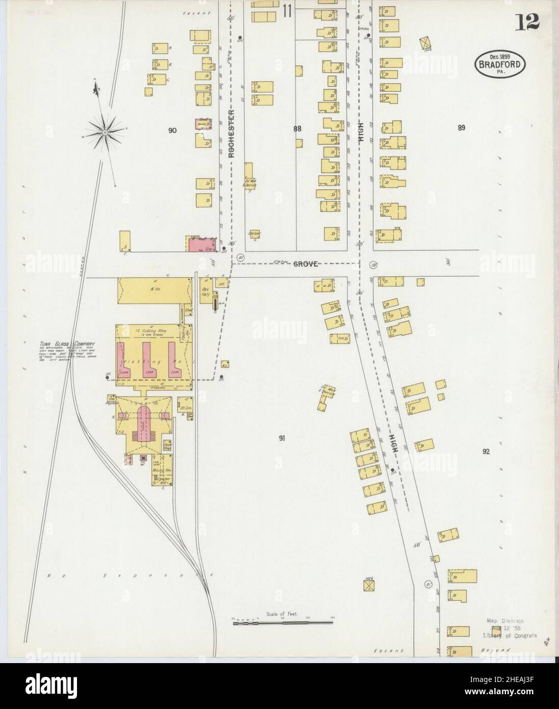 Sanborn Fire Insurance Map from Bradford, McKean County, Pennsylvania Stock Photo - Alamy