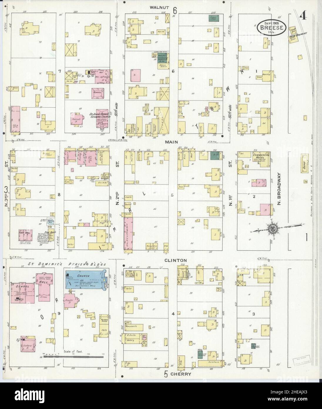 Sanborn Fire Insurance Map from Breese, Clinton County, Illinois Stock ...