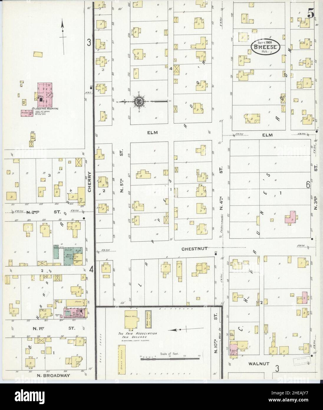 Sanborn Fire Insurance Map from Breese, Clinton County, Illinois Stock ...