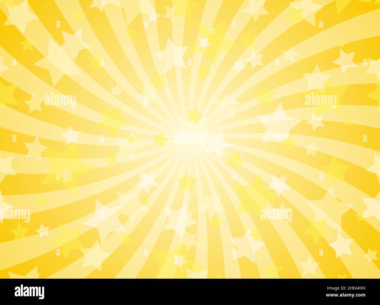 Sunlight spiral horizontal background. Powder yellow color burst ...