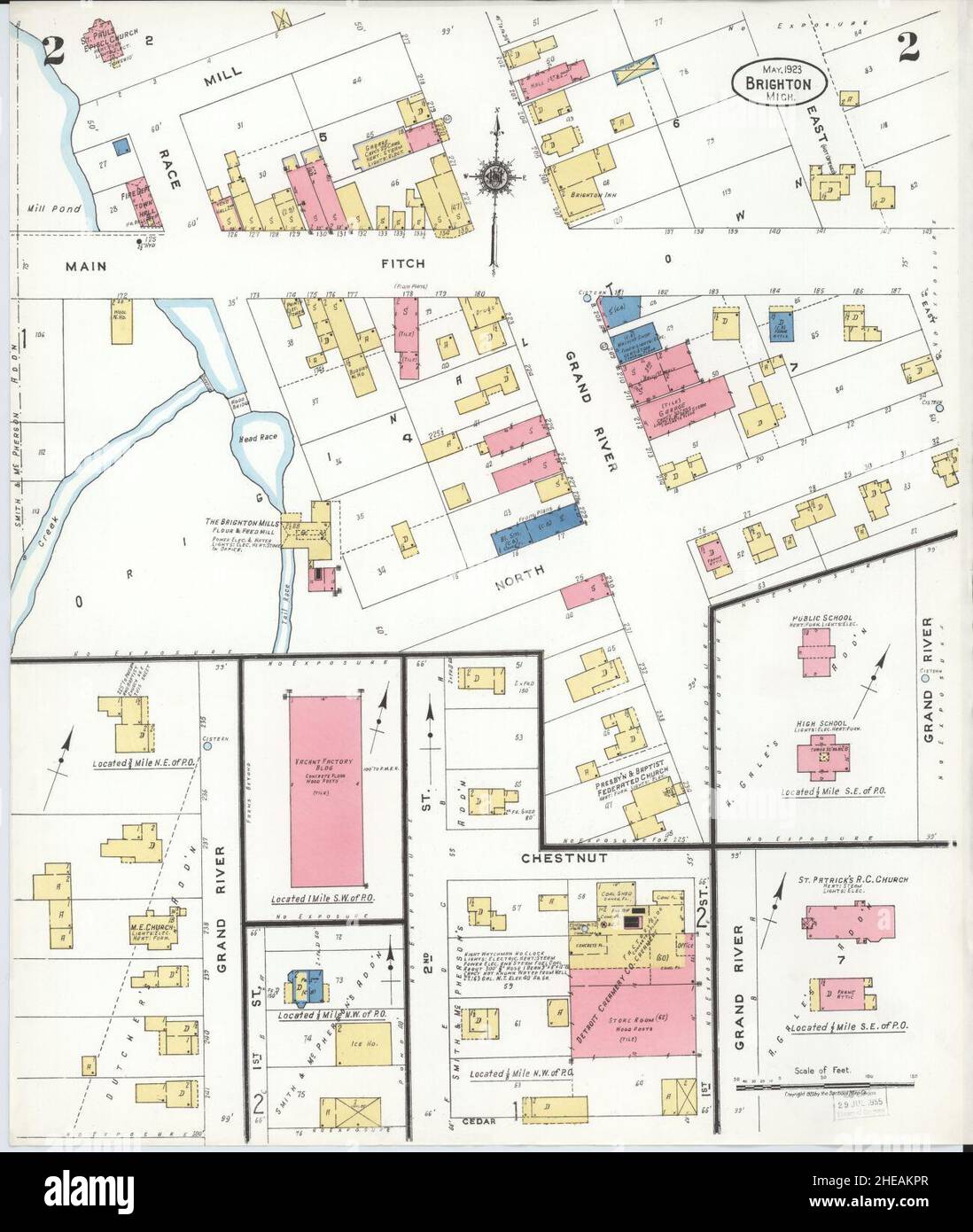 Brighton michigan map hi-res stock photography and images - Alamy