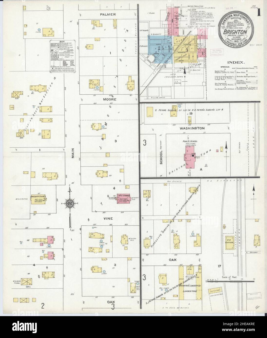 Sanborn Fire Insurance Map from Brighton, Macoupin County, Illinois ...
