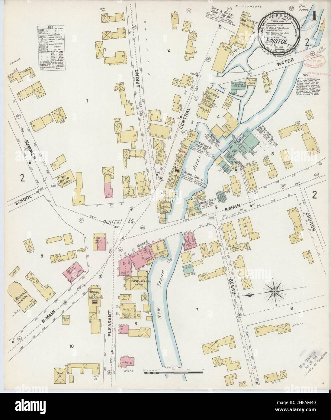 Map of bristol new hampshire hi-res stock photography and images - Alamy