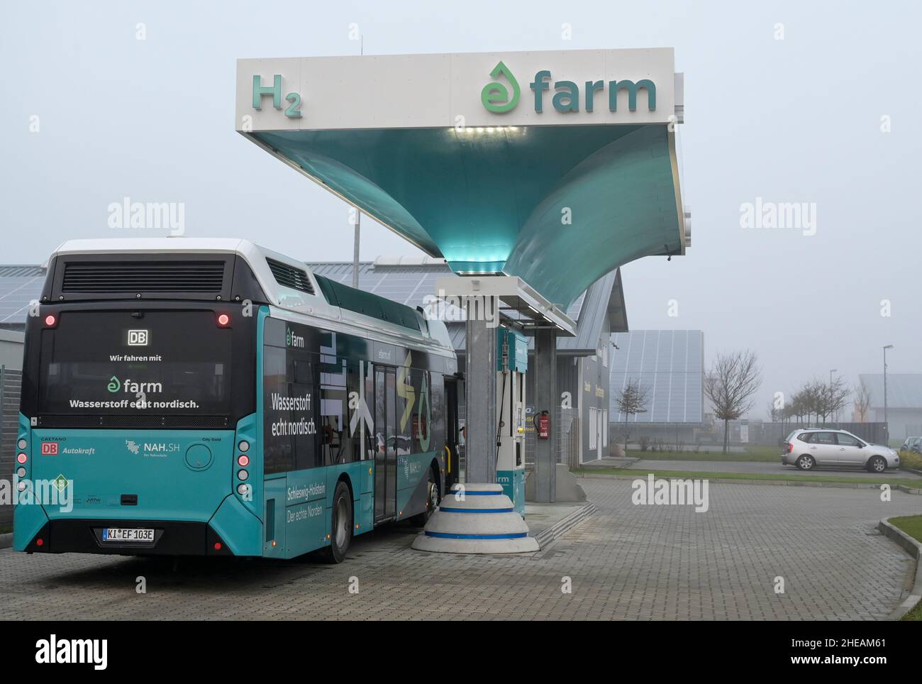 GERMANY, Niebuell, Caetano Bus powered with hydrogen fuel, e-farm H2 ...