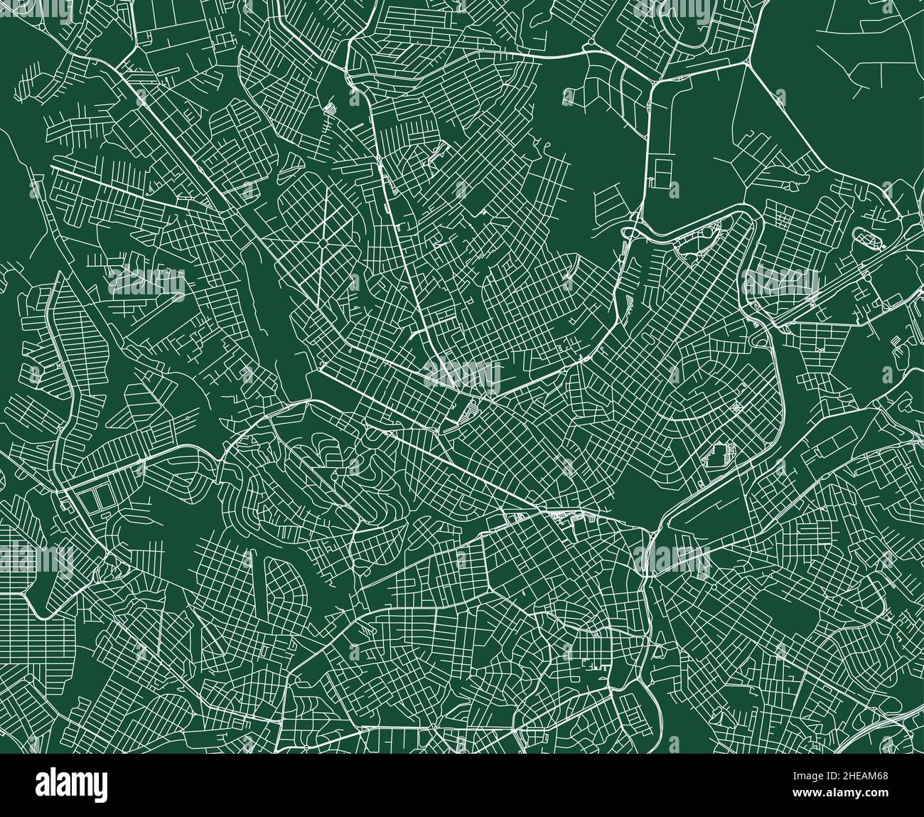 Sorocaba city Brazil municipality vector map. Green street map ...