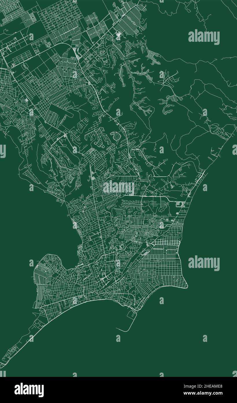 Maceio city Brazil municipality vector map. Green street map ...
