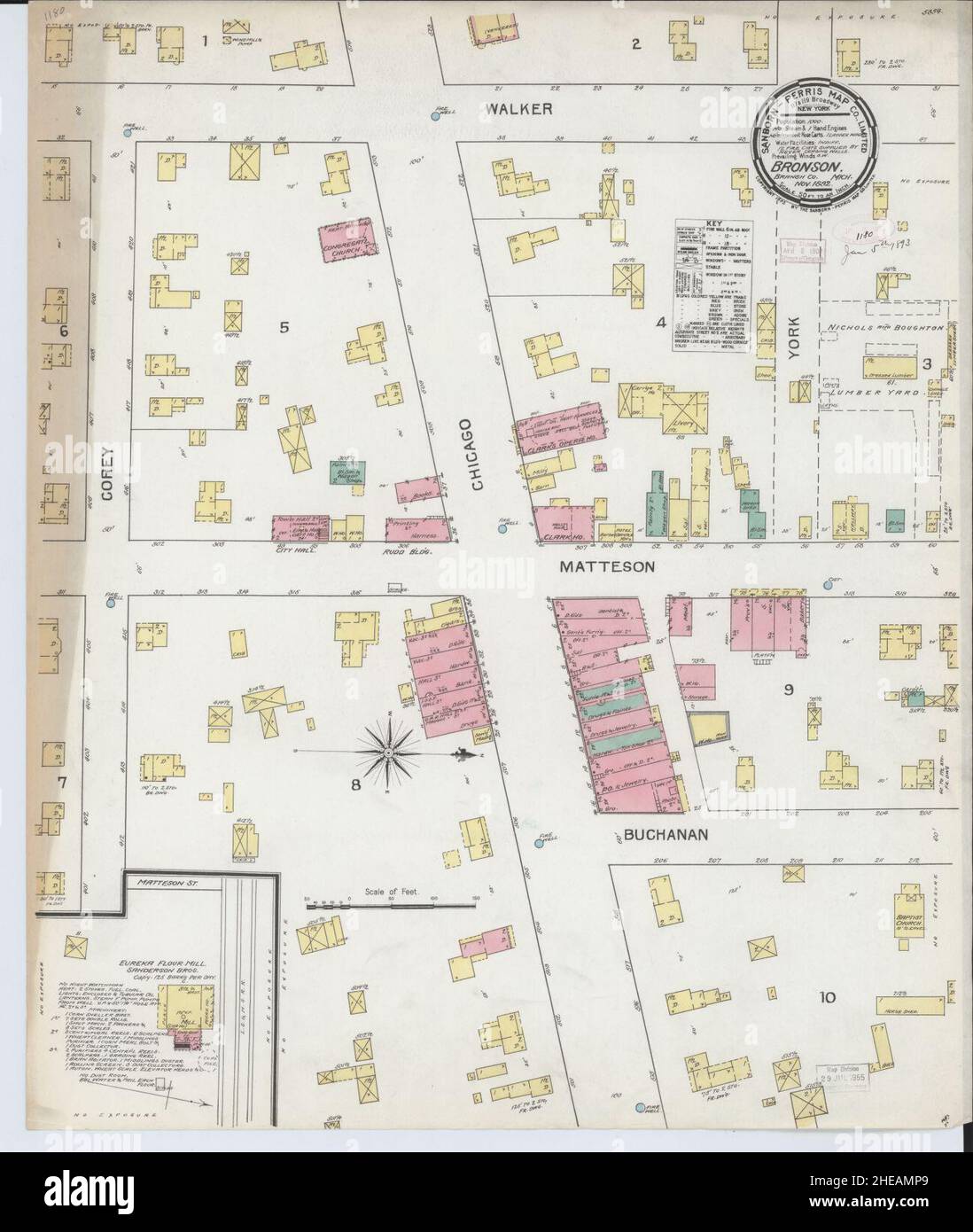 Bronson michigan map hi-res stock photography and images - Alamy