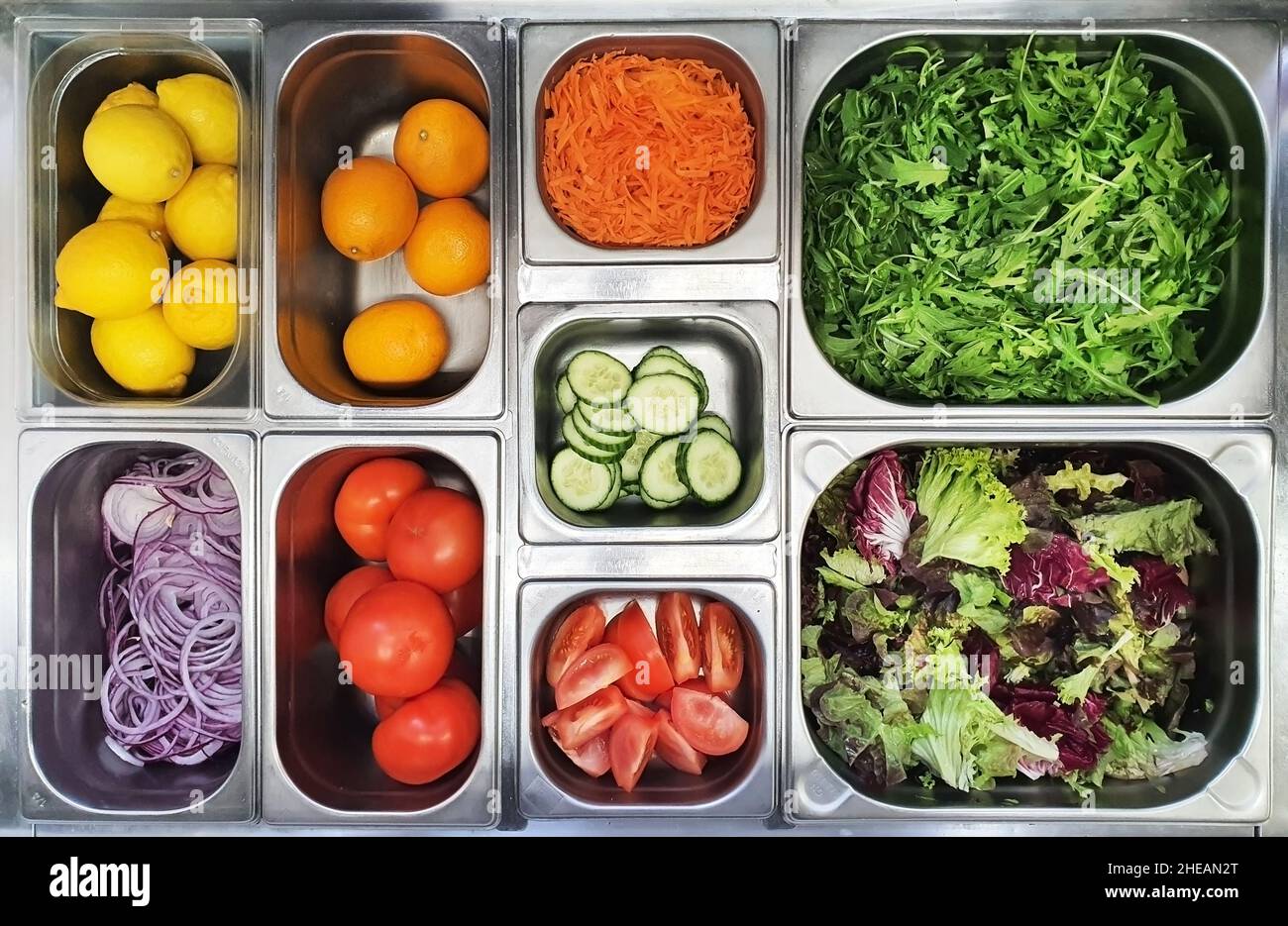 Ingredients for mixed salad topping fridge hi-res stock photography and ...