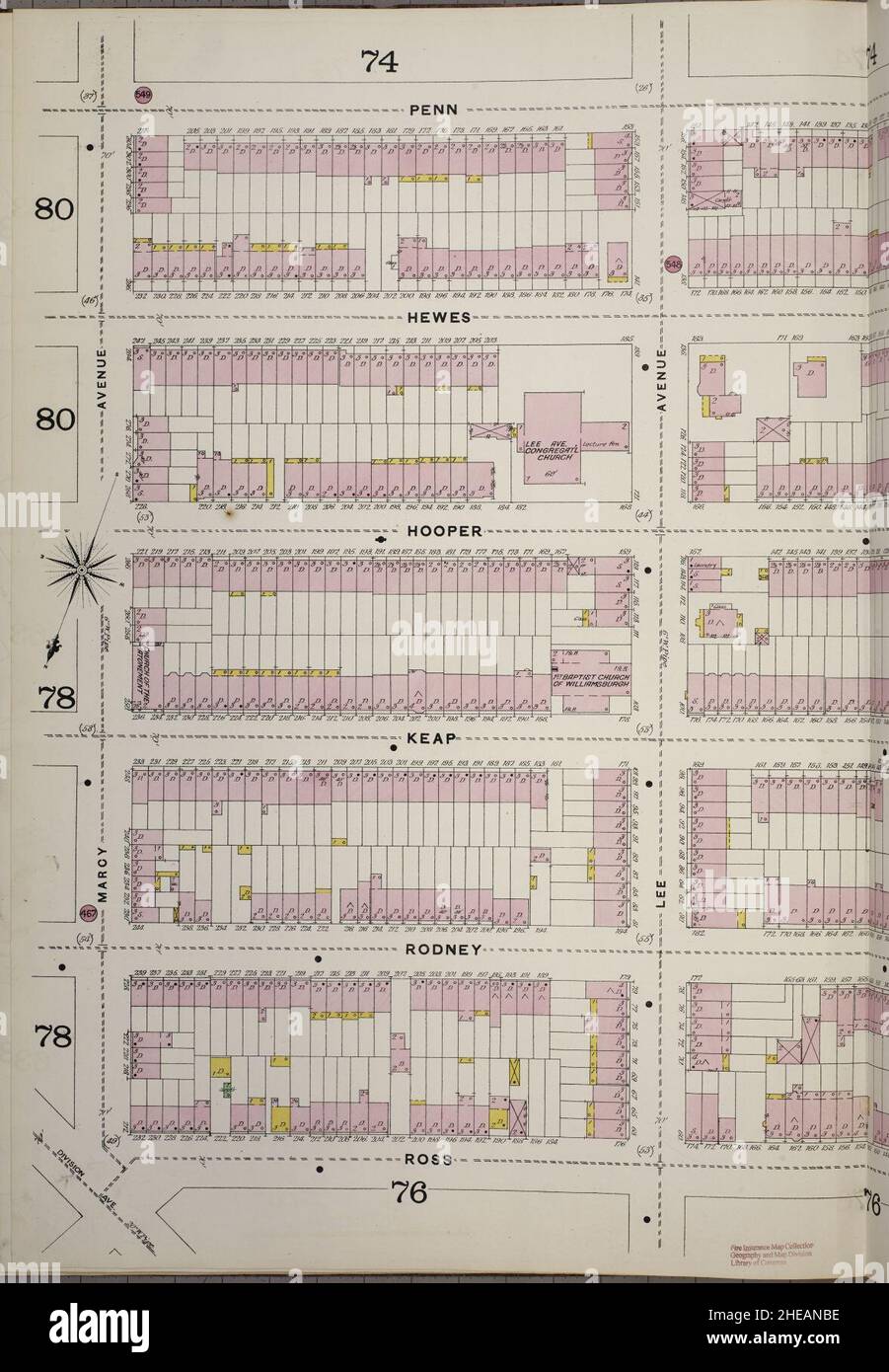 Sanborn Fire Insurance Map from Brooklyn, Kings County, New York Stock ...