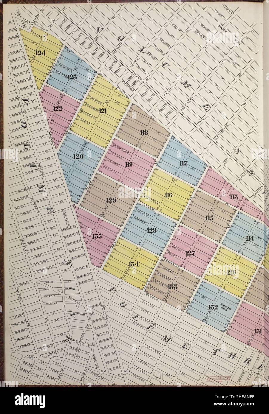 Sanborn Fire Insurance Map from Brooklyn, Kings County, New York Stock ...