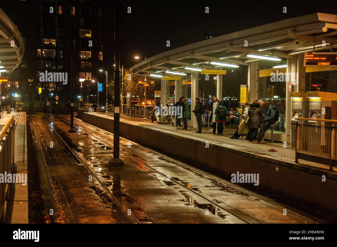 Metrolink tram at night hi-res stock photography and images - Alamy