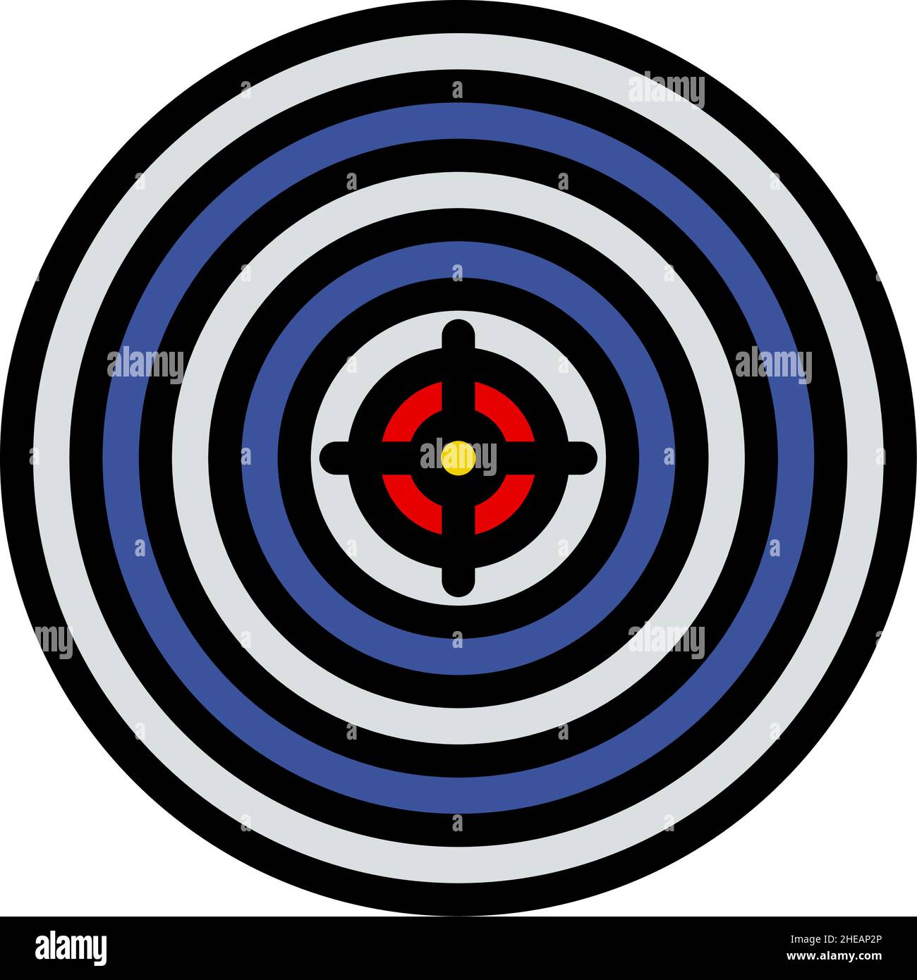 Target With Dart In Center Icon. Editable Bold Outline With Color Fill ...