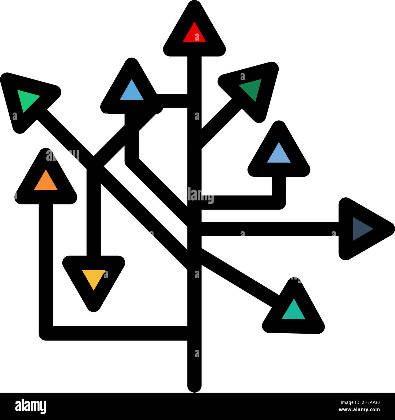 Direction Arrows Icon. Editable Bold Outline With Color Fill Design ...