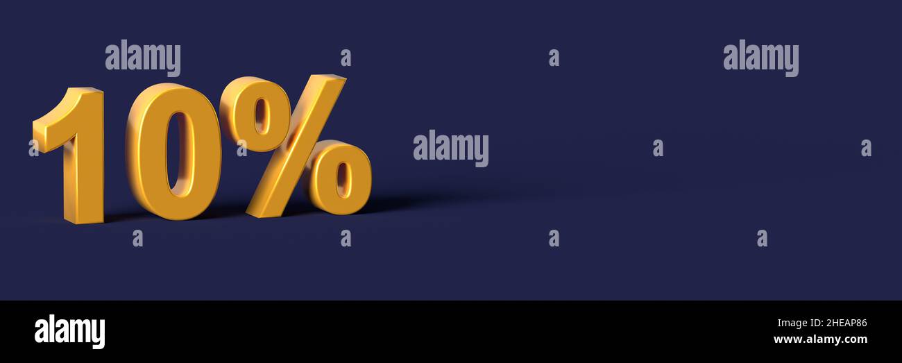 3d blue words 10 percent off discount with blank background. 3d ...