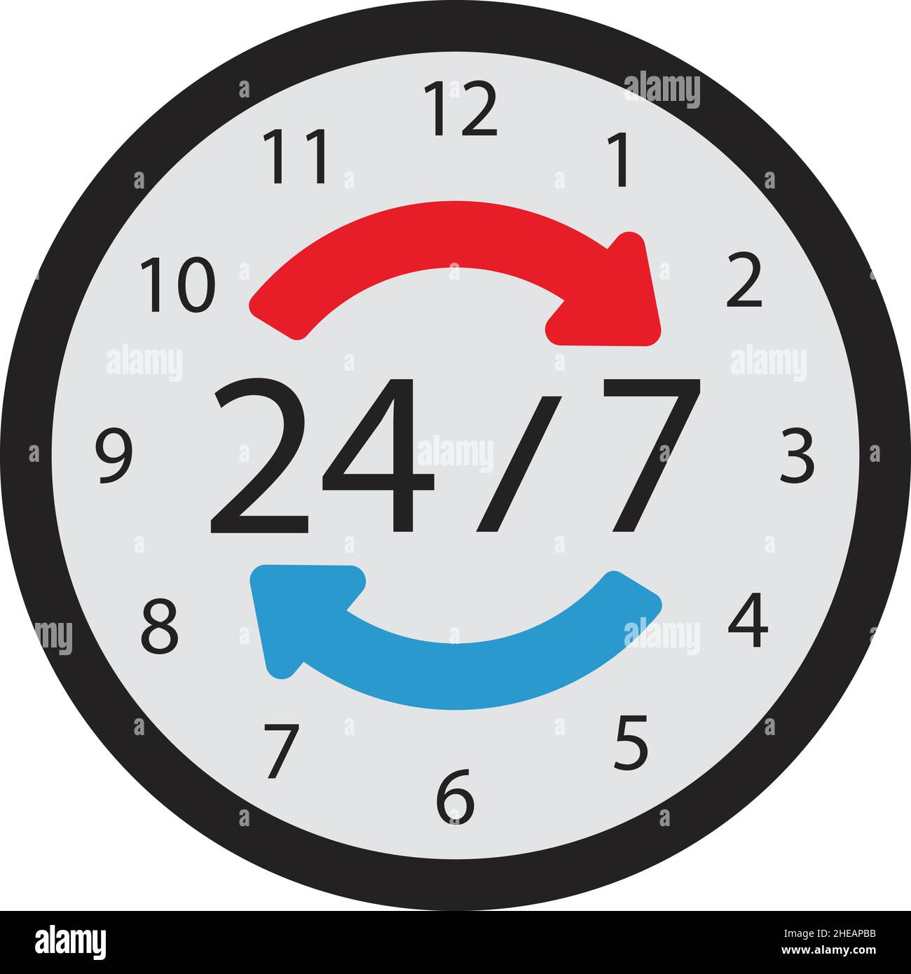 24 Hour Icon. Editable Bold Outline With Color Fill Design. Vector ...