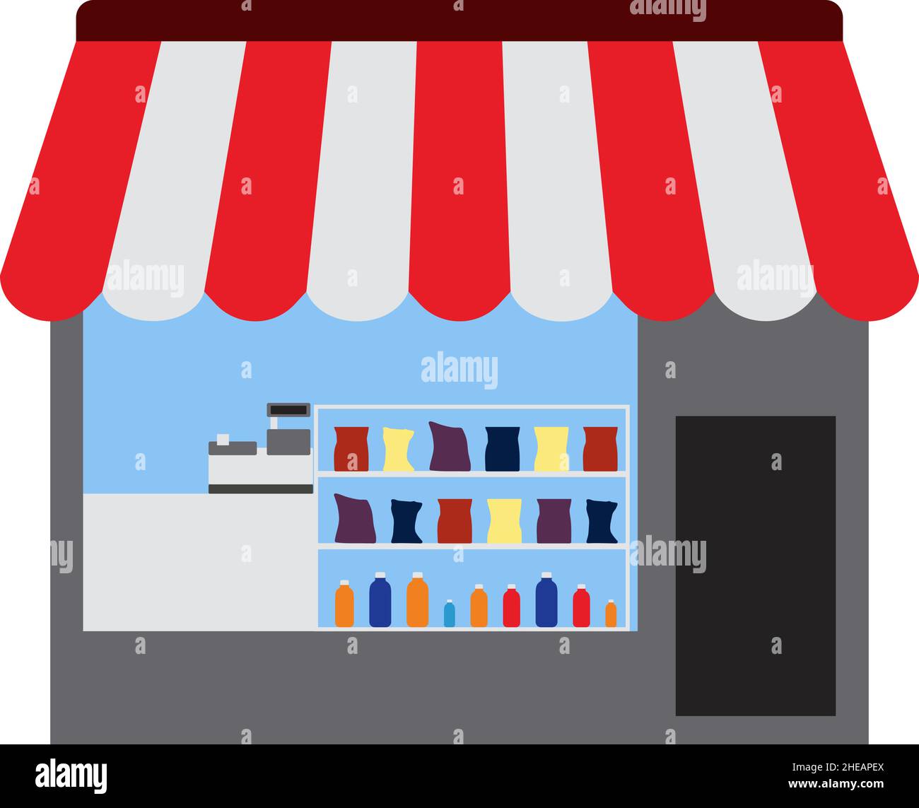 Tent Shop Icon. Flat Color Design. Vector Illustration Stock Vector ...