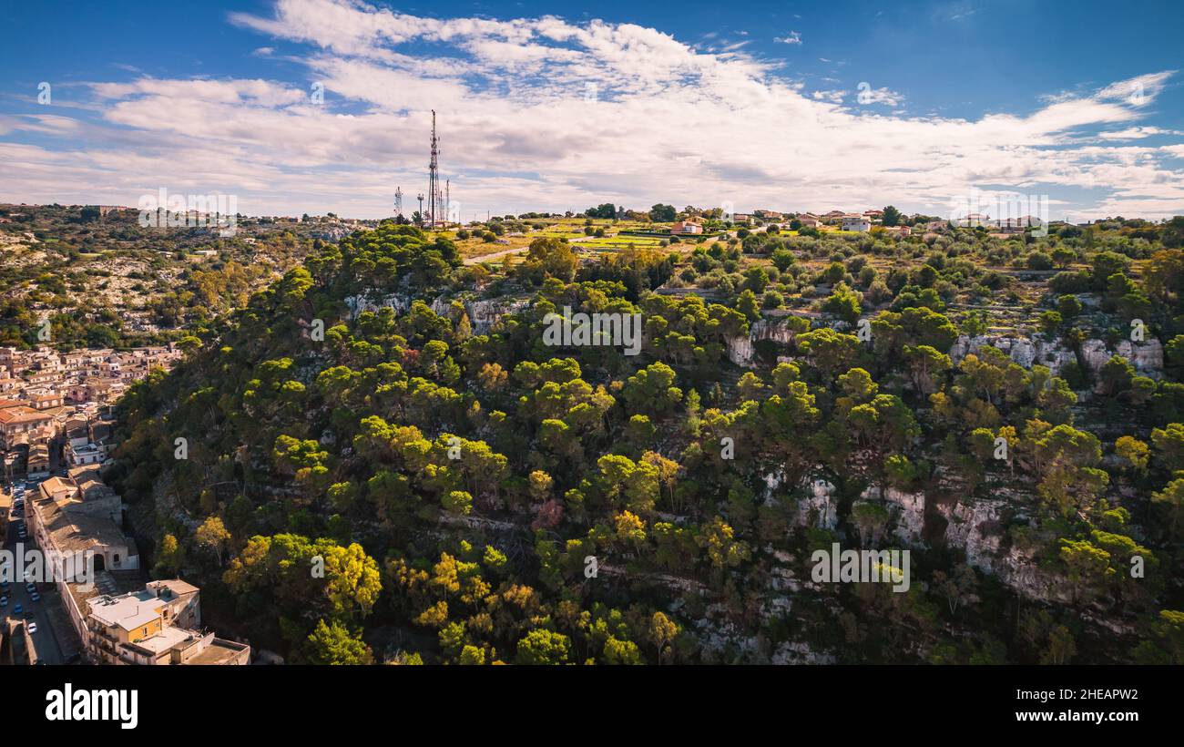 Beautiful View of Modica City Center frome Above, Ragusa, Sicily, Italy ...