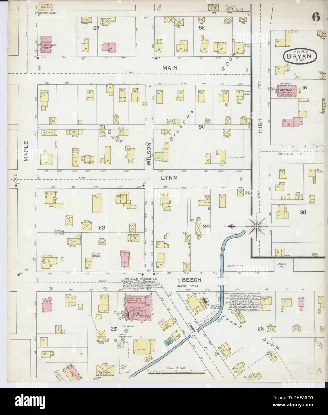 Sanborn Fire Insurance Map from Bryan, Williams County, Ohio Stock ...