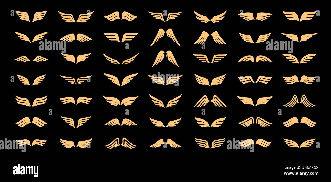 Wings icons vector set. Vector illustration Stock Vector Image & Art ...