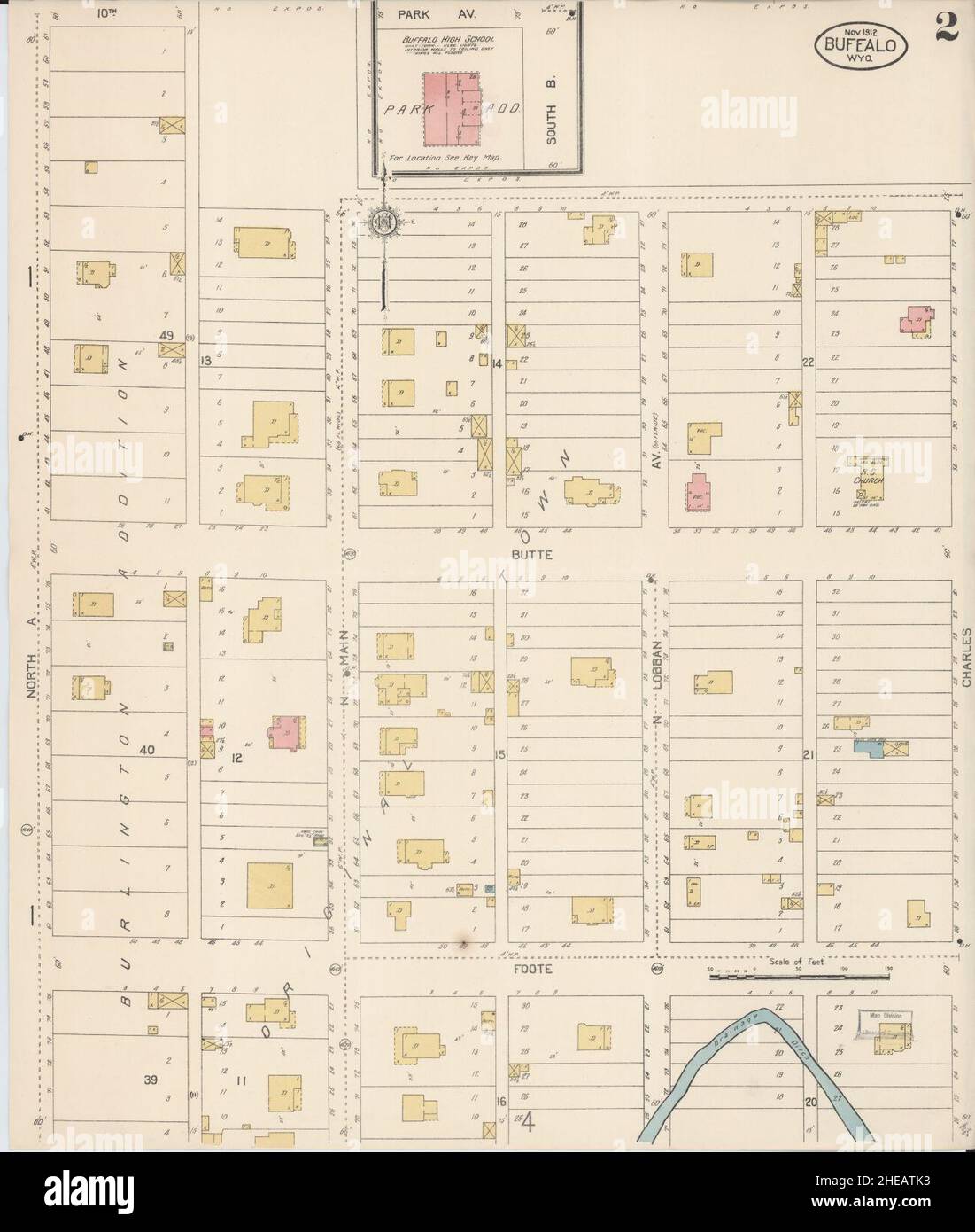 Map of buffalo wyoming hi-res stock photography and images - Alamy